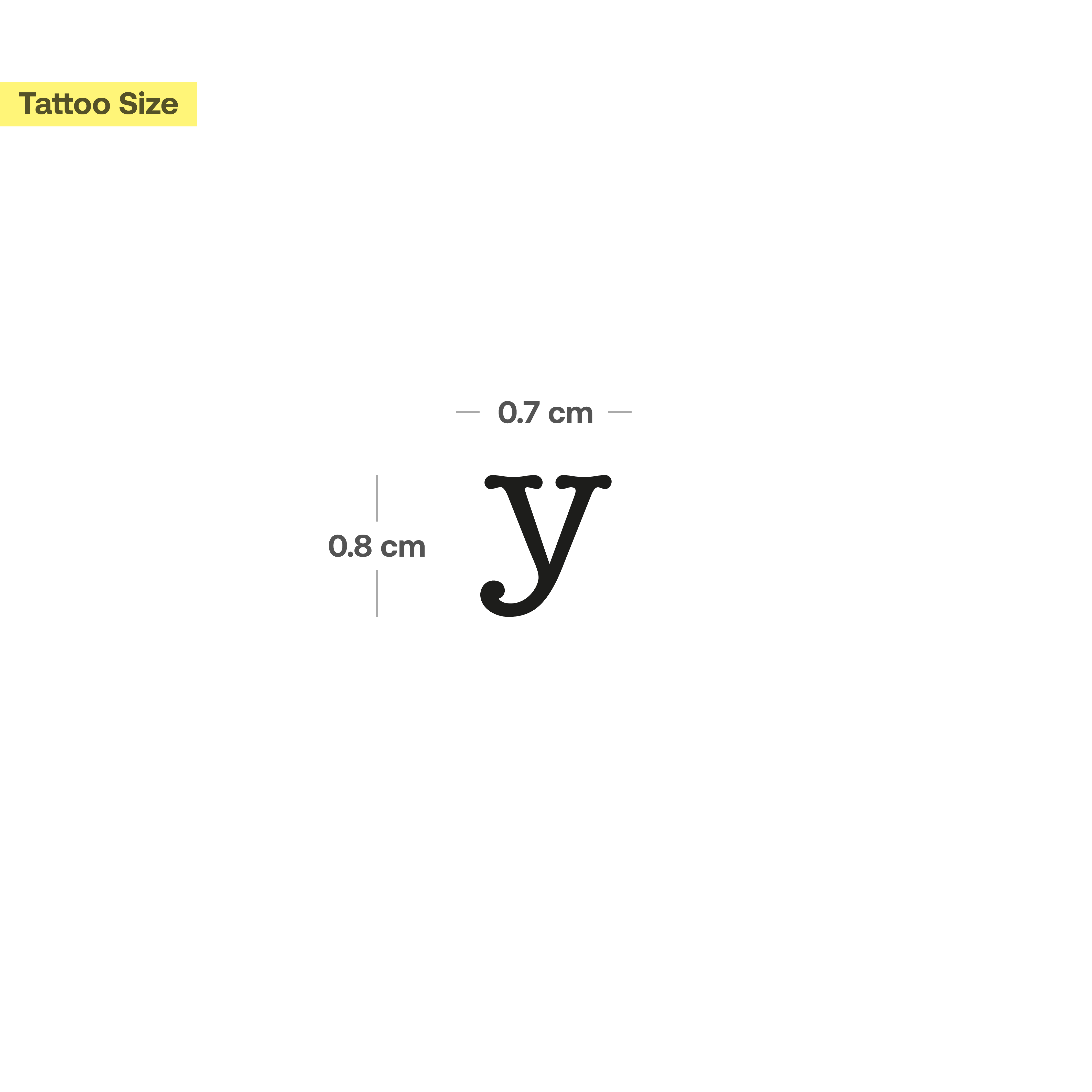 y - Kleinbuchstabe | Temporäres Tattoo | Inkster