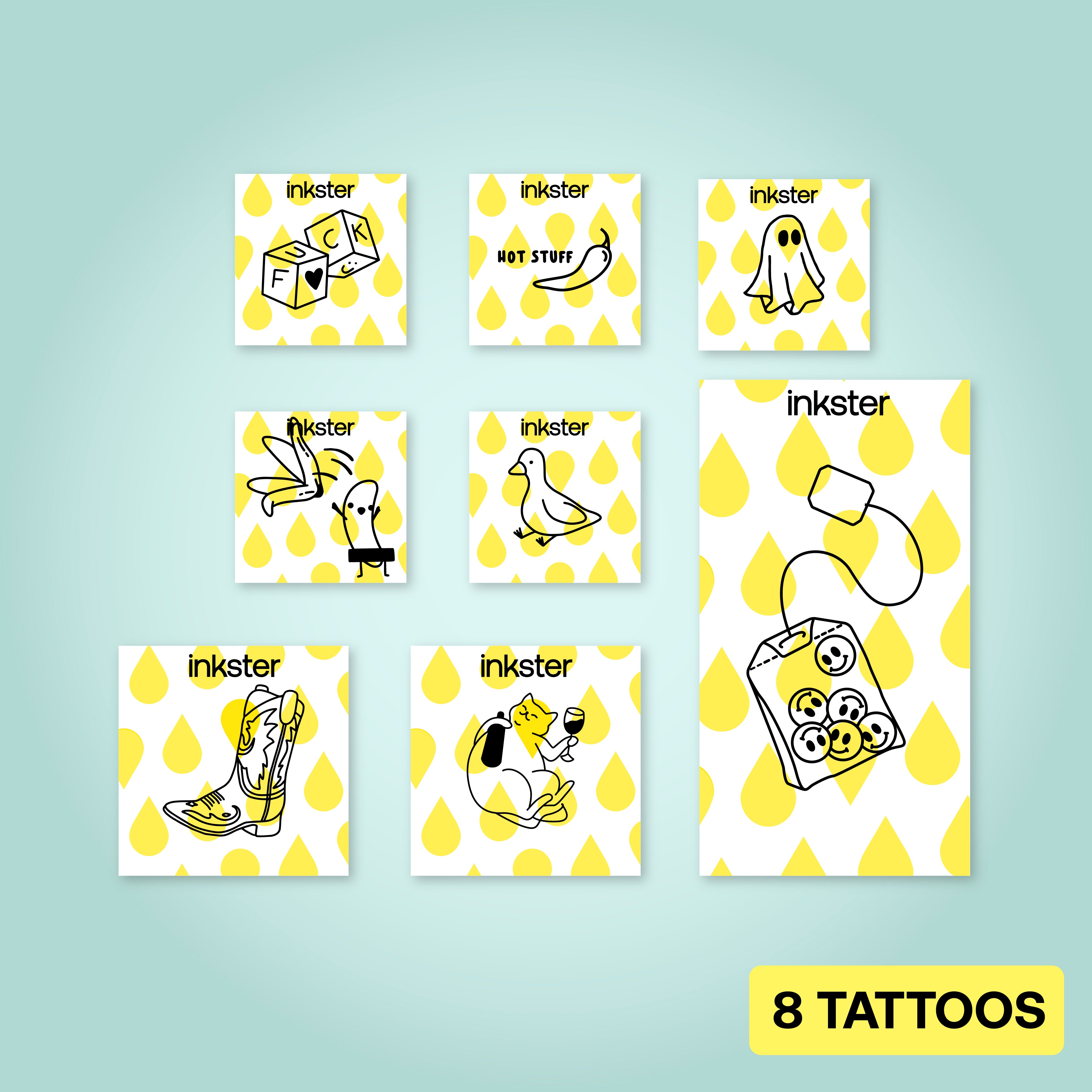 Fun Tattoos Bundle | Temporäres Tattoo | Inkster